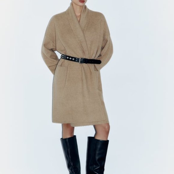 Zara | Sweaters | Nwt Zara Soft Knit Coat 553656 Green Marl S M L ...